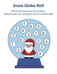 Roll and cover a snow globe - Reading adventures for kids ages 3 to 5