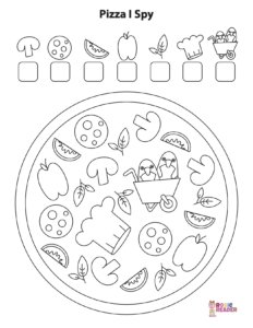 I Spy Printable - Pizza - Reading adventures for kids ages 3 to 5