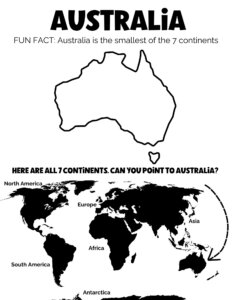 Australia Coloring Page - Reading adventures for kids ages 3 to 5